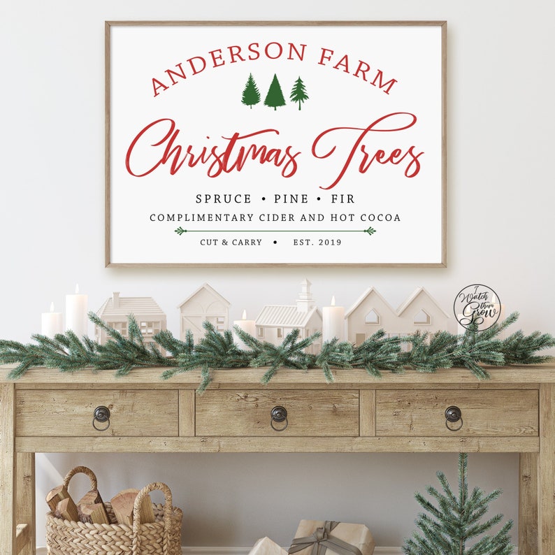 Personalized Christmas Tree Farm Sign Printable Christmas - Etsy