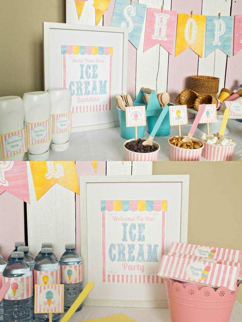 Ice Cream Party Printables Ice Cream Party Decorations Ice | Etsy