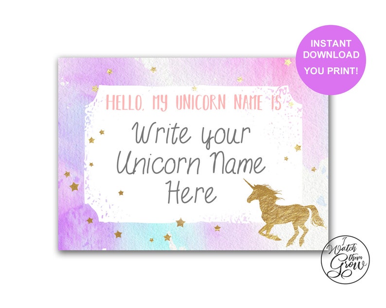 Unicorn Name Tags Printable Unicorn Name Stickers Unicorn - Etsy Canada Unicorn Name Tags Printable Unicorn Name Stickers Unicorn - Etsy Canada