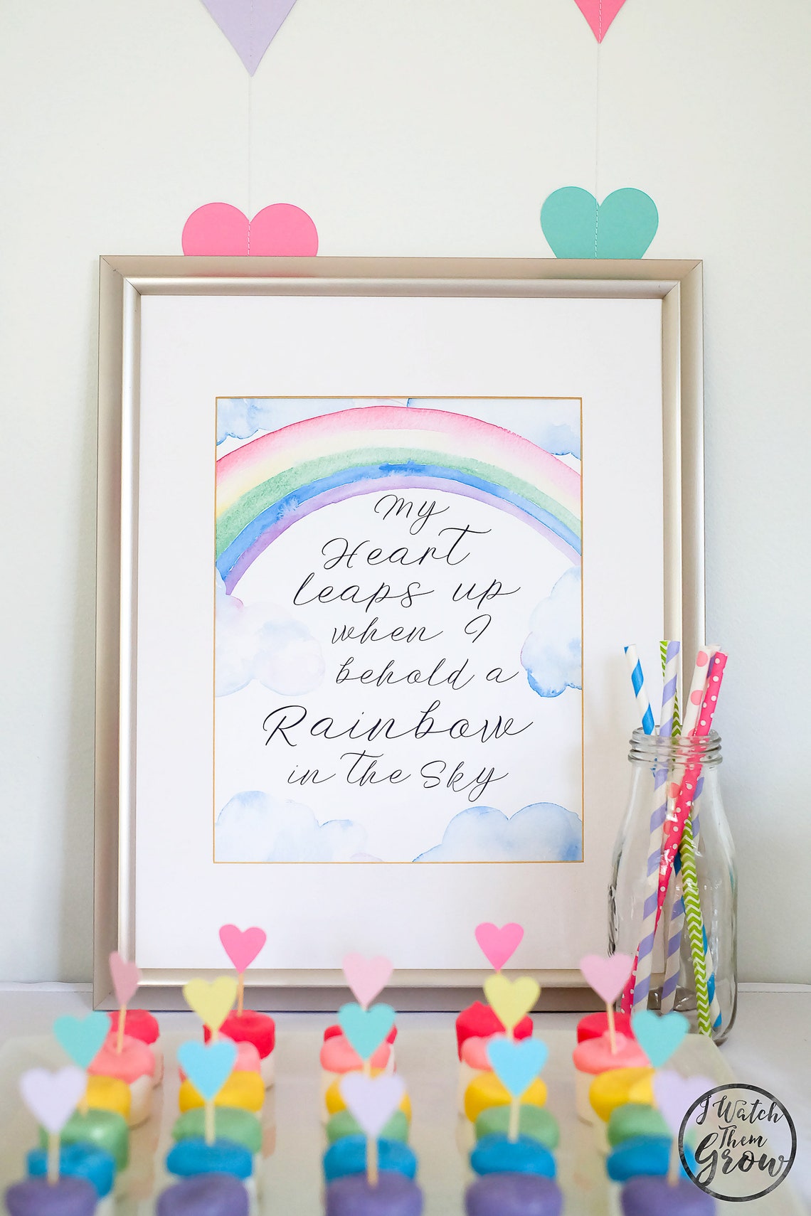 Pastel Rainbow Party Decorations, Printable Editable Rainbow Party ...
