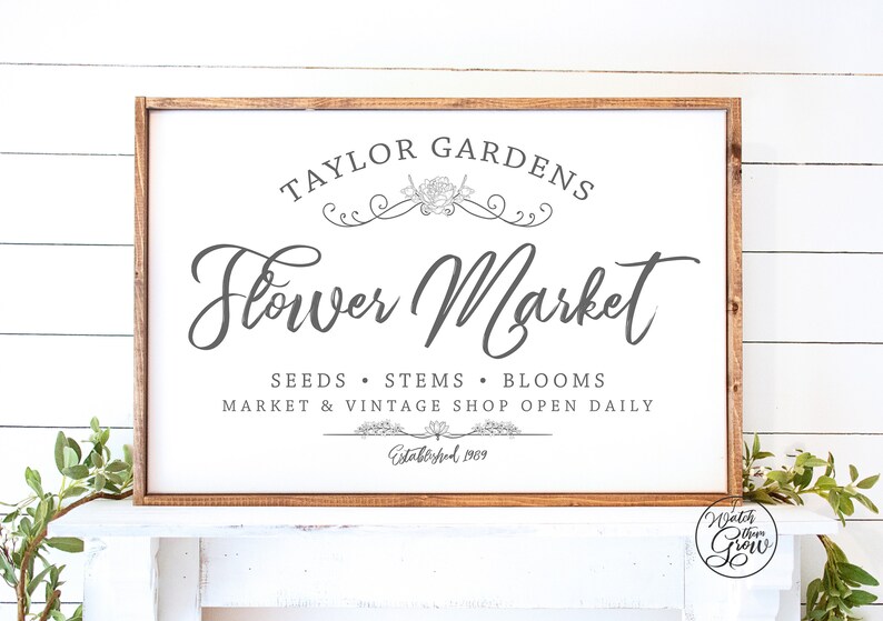 Personalized Flower Market Sign Printable Flower Market Sign - Etsy Canada