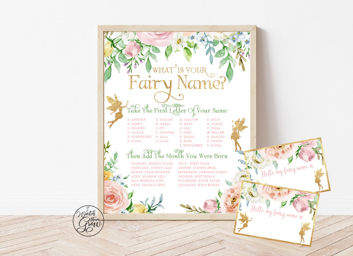 Editable Fairy Name Sign With Name Tags Set, Printable "what is Your ...