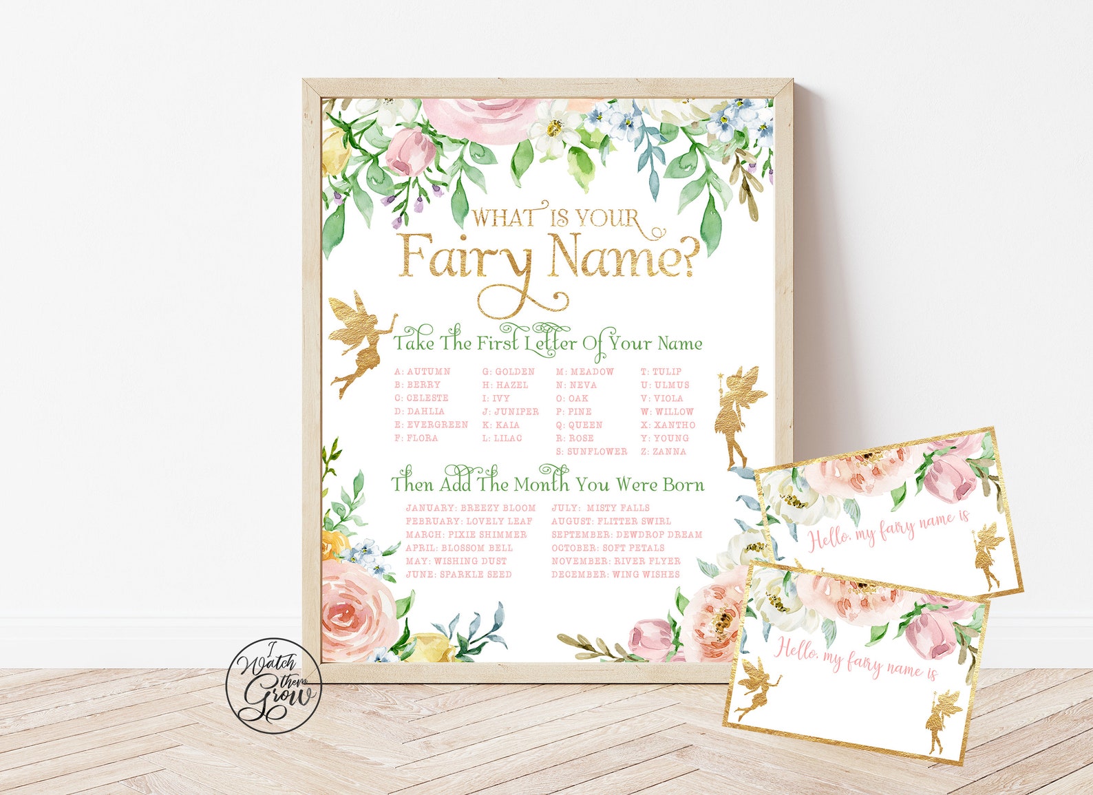 Editable Fairy Name Sign With Name Tags Set, Printable "what is Your ...