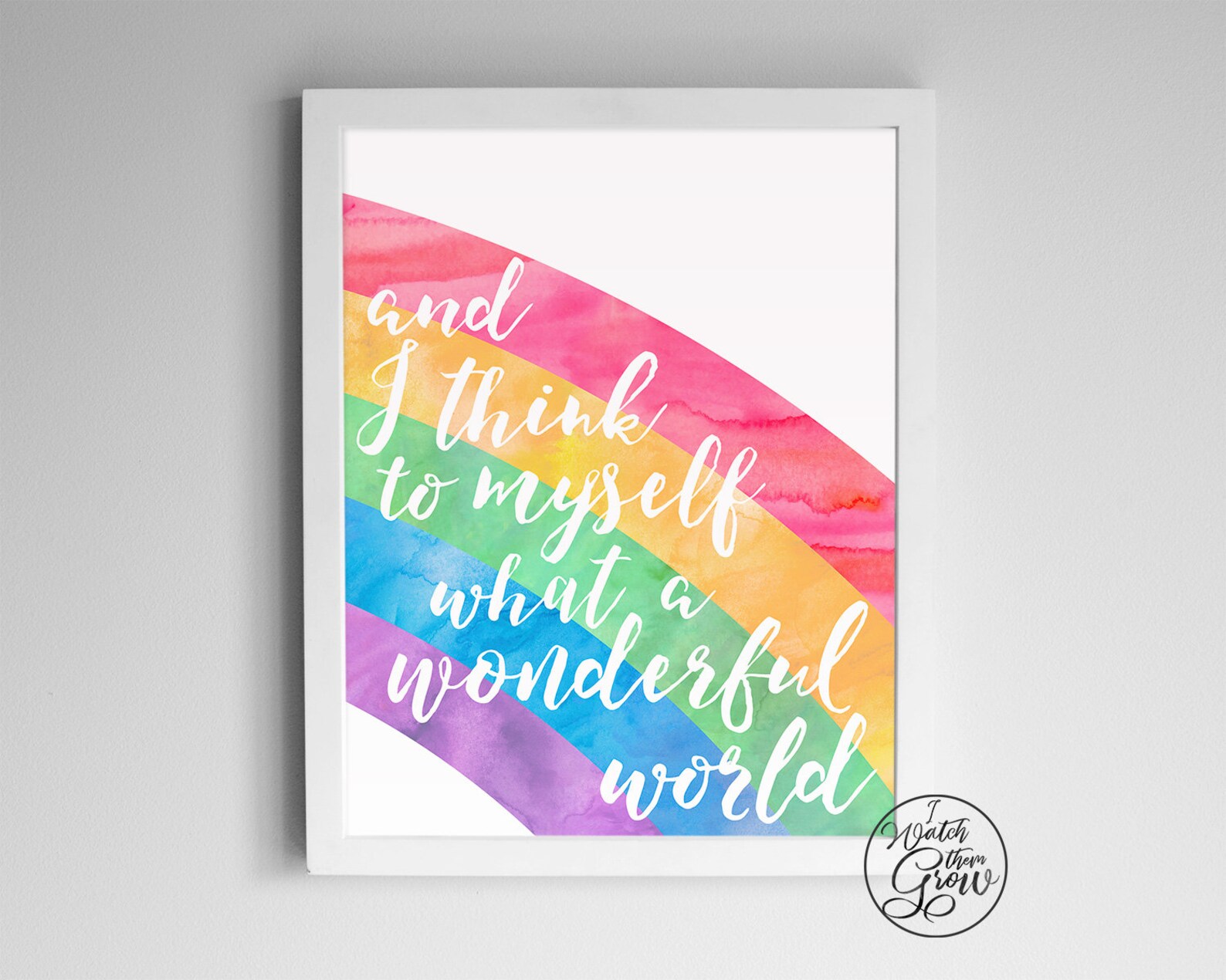 Printable "what a Wonderful World" Rainbow Wall Art Set of 3, Rainbow ...