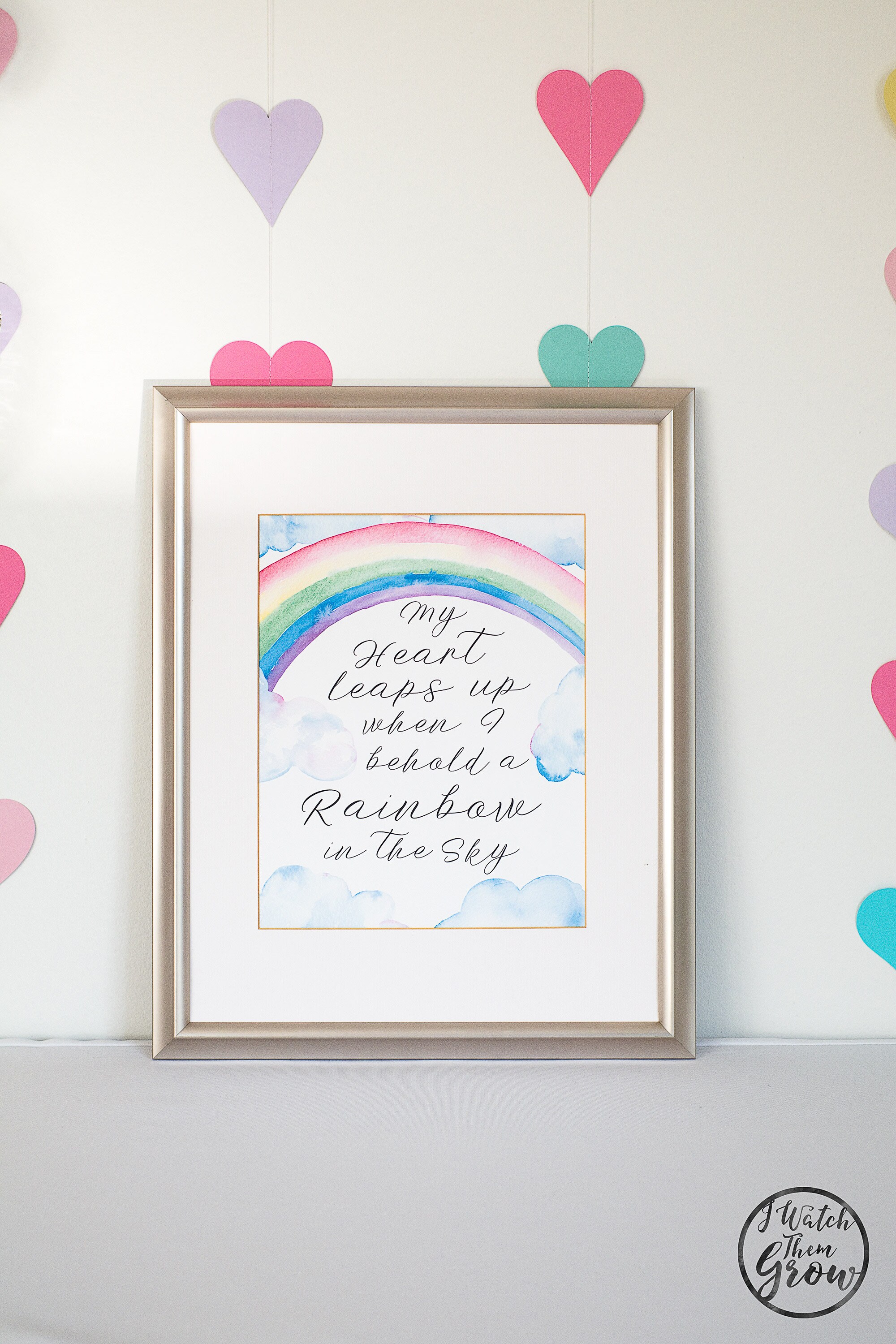 Pastel Rainbow Party Poster Printable Rainbow Watercolor Wall | Etsy
