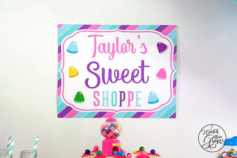 Sweet Shoppe Party Sign Printable Editable Sweet Shoppe Sign | Etsy