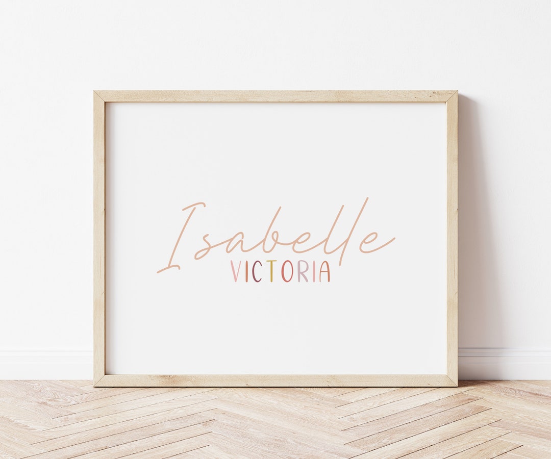 Printable Kids Name Sign, Neutral Nursery Decor, Personalized Nursery ...