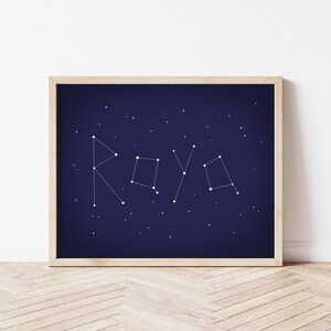 Custom Constellation Name Print, Printable Star Galaxy Art ...