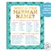 Mermaid & Merman Name Party Game, Printable Mermaid Name Sign, Merman ...