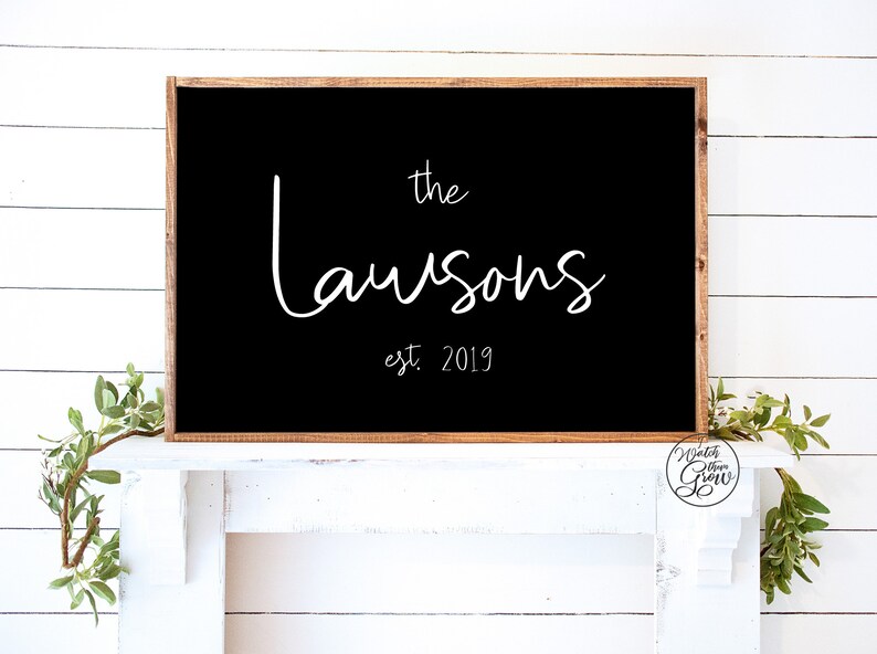 Personalized Family Name Sign, Printable Large Family Sign, Custom ...