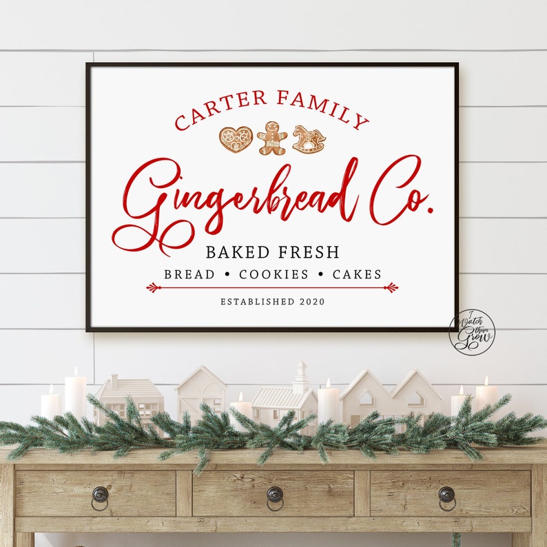 Personalized Gingerbread Co Bakery Sign Printable Christmas - Etsy