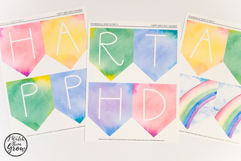 Pastel Rainbow Party Banner Fully Editable & Printable - Etsy