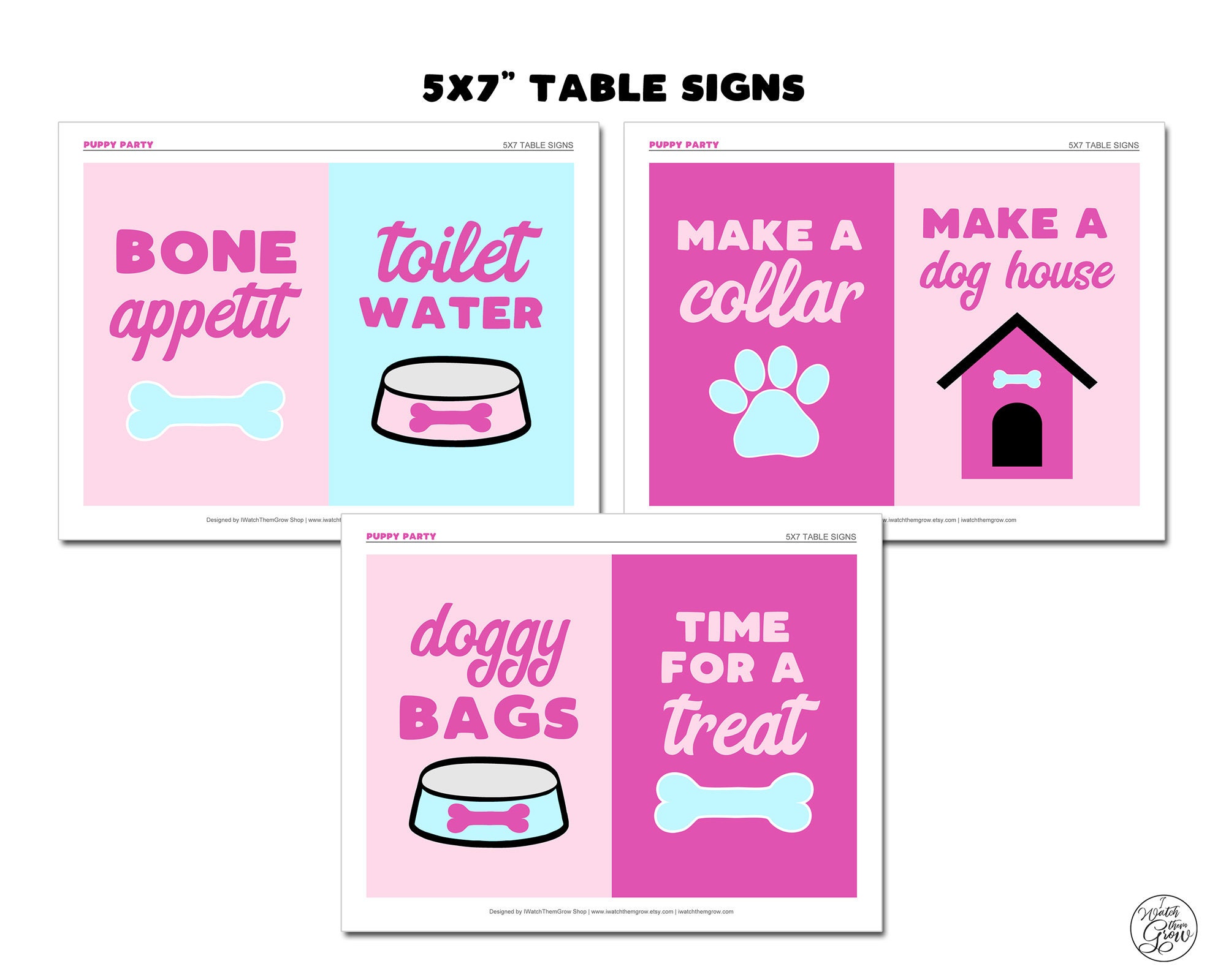 Puppy Party Signs Printable Puppy Party Table Signs Puppy - Etsy