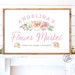 Personalized Pink Flower Market Sign, Printable Floral Party Sign ...
