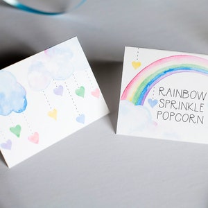 Rainbow Party Tent Cards, Editable/printable Rainbow Birthday Party ...