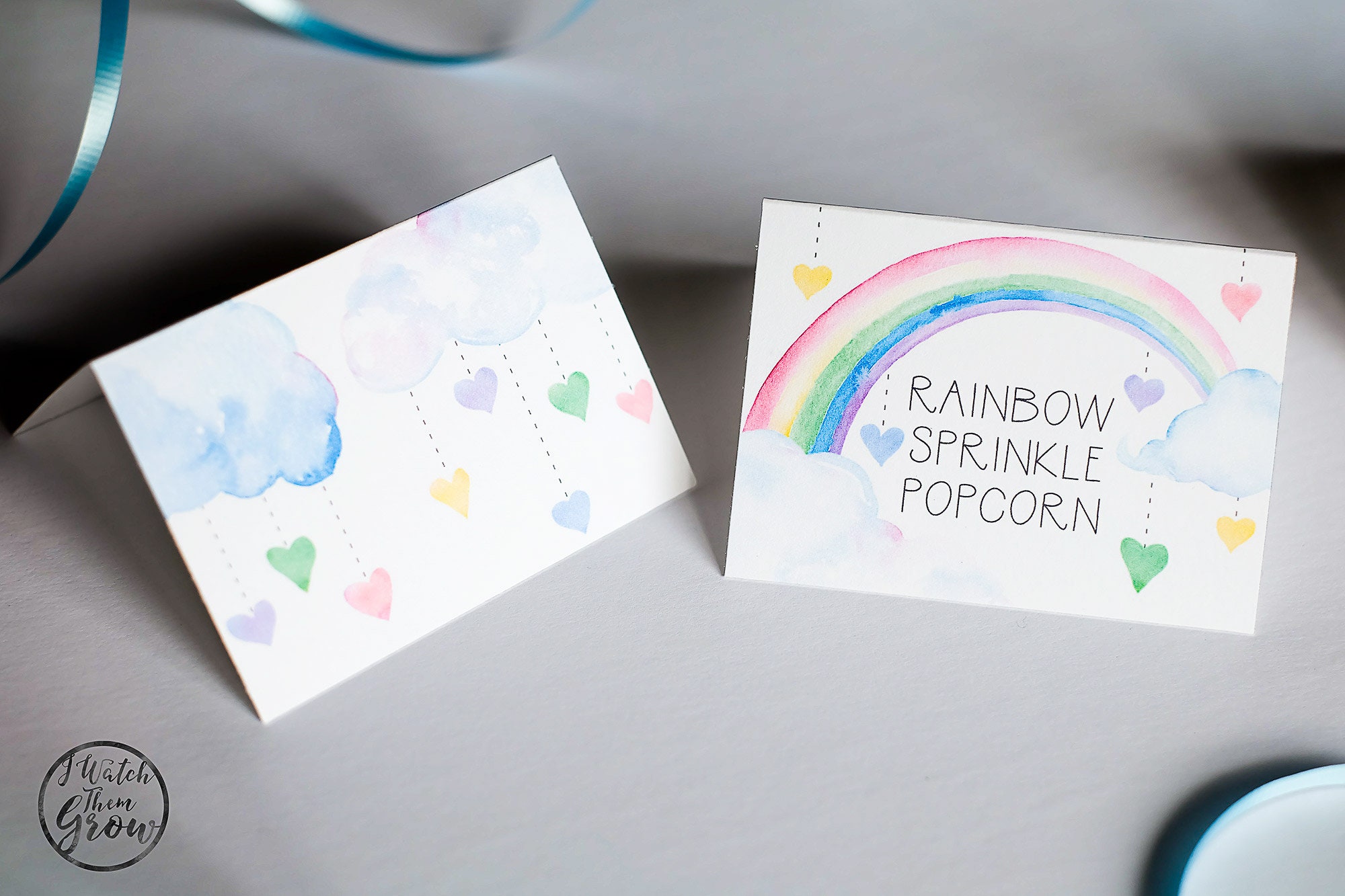 Rainbow Party Tent Cards Editable/printable Rainbow Birthday - Etsy