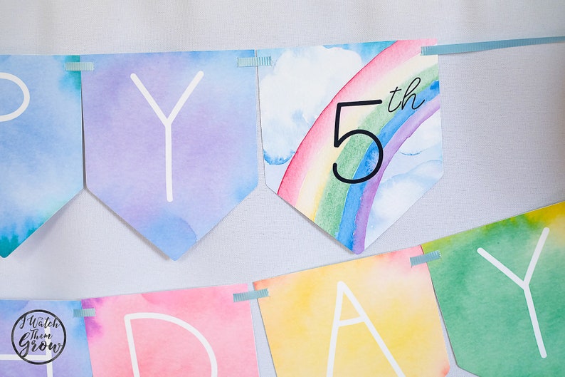 Pastel Rainbow Party Banner Fully Editable & Printable - Etsy
