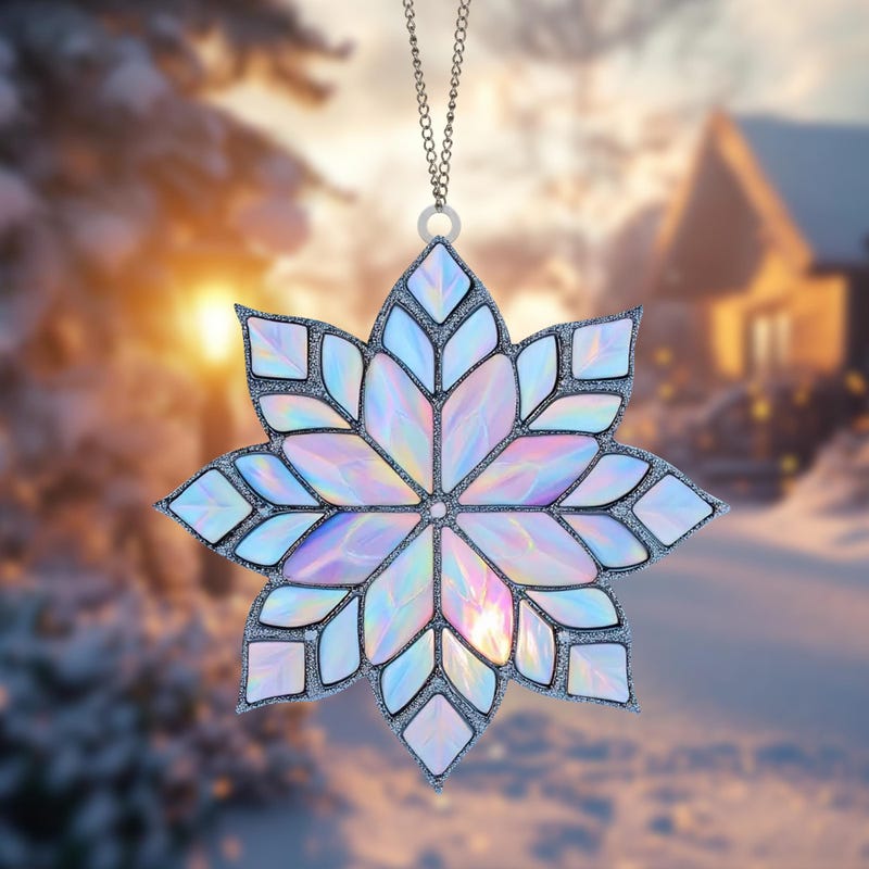 Snowflake Suncatcher - Etsy