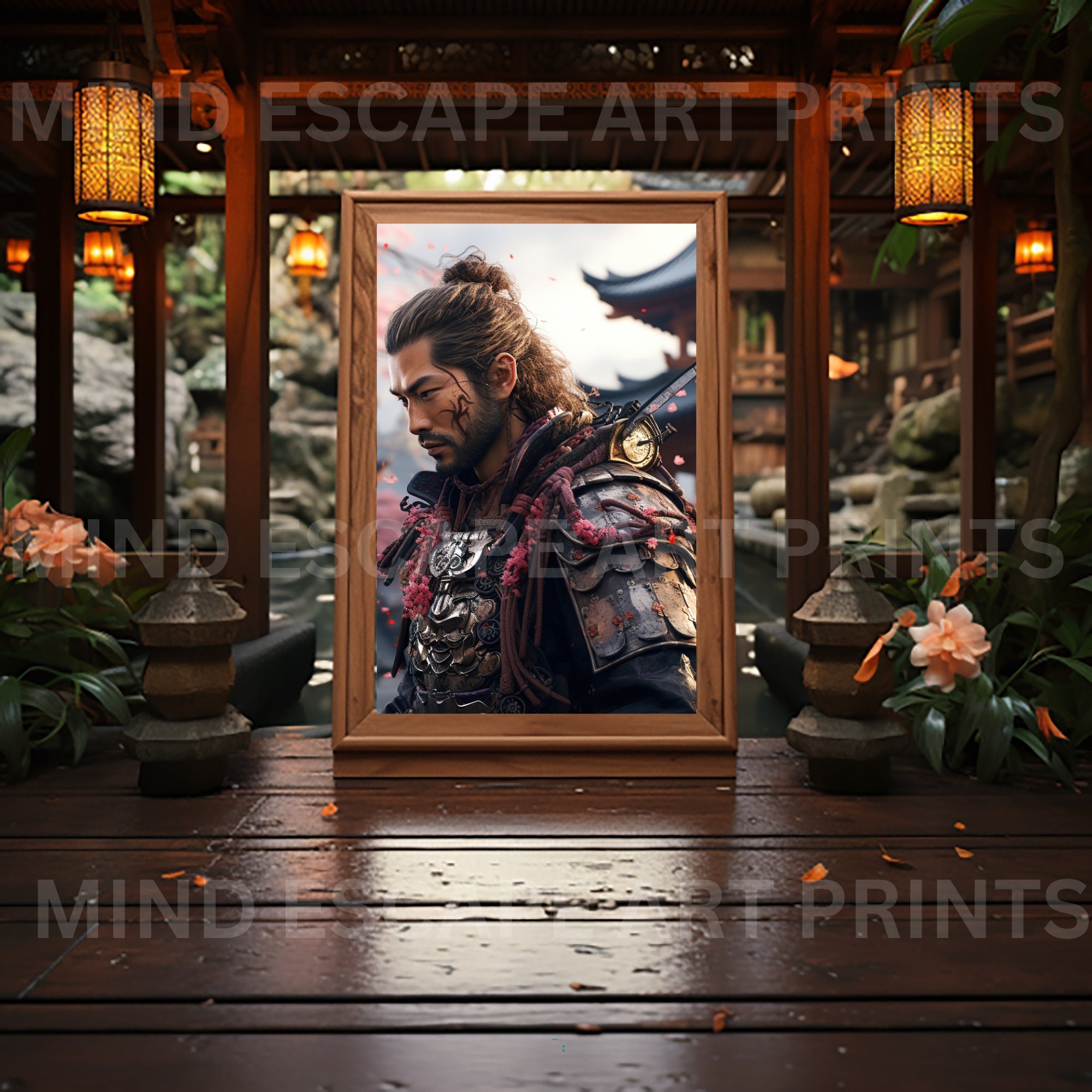 Samurai Art Digital Print Samurairealistic Digital - Etsy