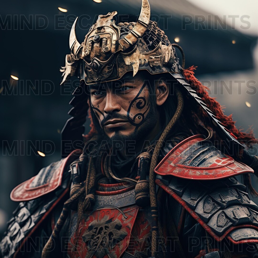 Samurai Digital Art Print,ai Generated Art,unique Wall Art,digital ...