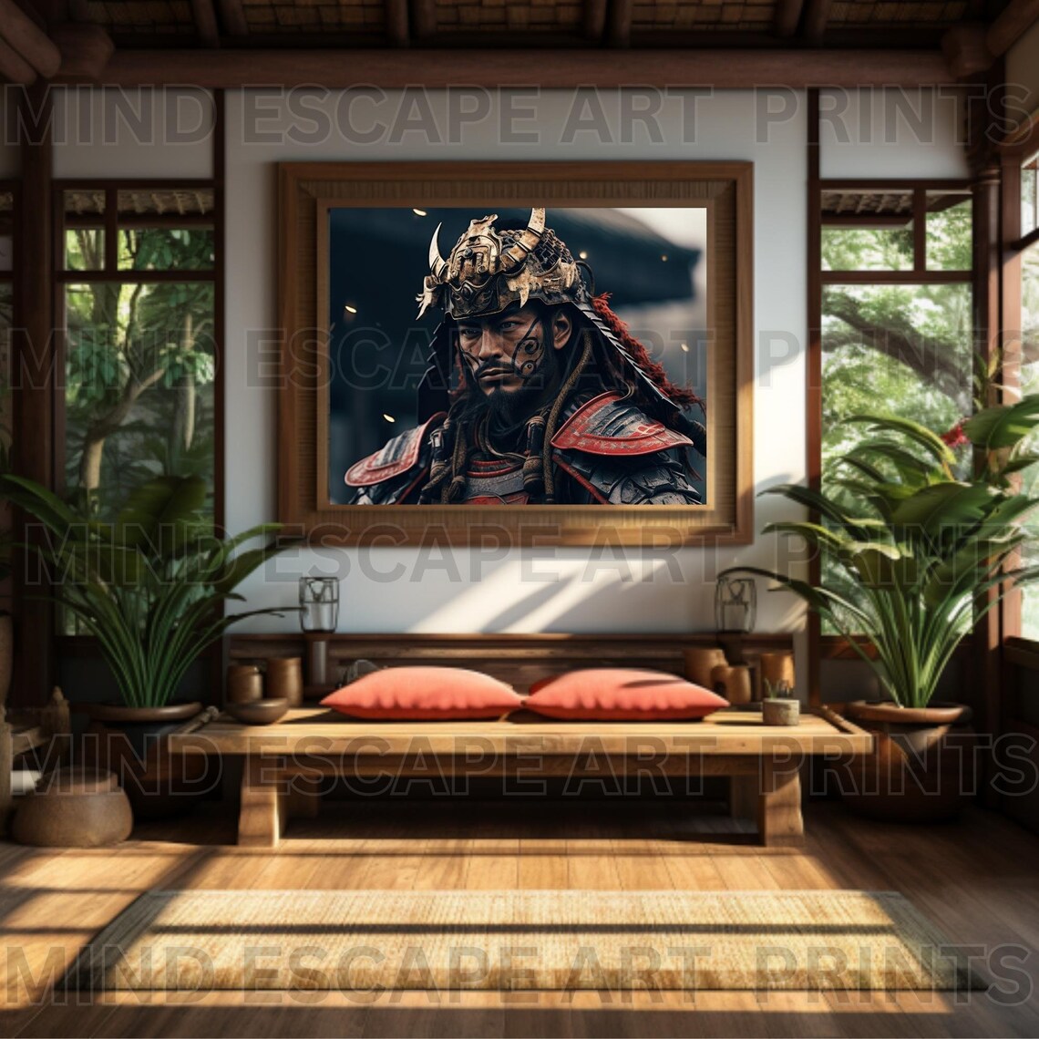 Samurai Digital Art Print,ai Generated Art,unique Wall Art,digital ...