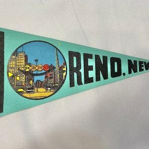 1960s Mini Reno Nevada Pennant/ 1960s Reno Nevada Souvenir Pennant ...
