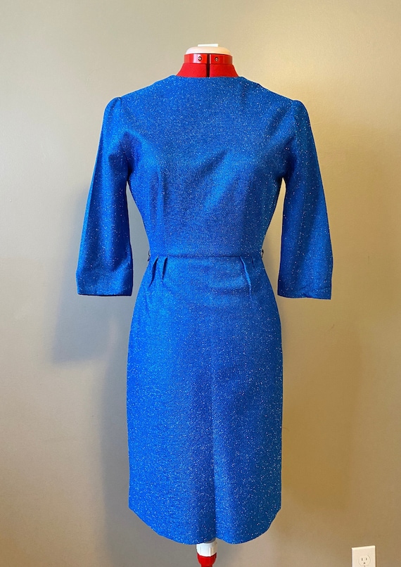 1980s Cobalt Blue Sparkly Mini Dress/ 1980s Sparkly B… - Gem