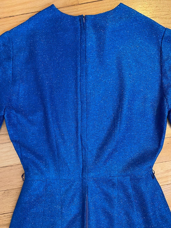 1980s Cobalt Blue Sparkly Mini Dress/ 1980s Sparkly B… - Gem