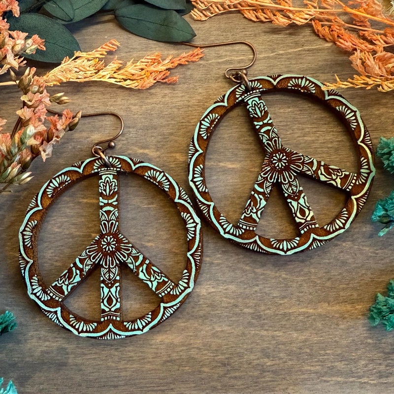 Peace Earrings - Etsy