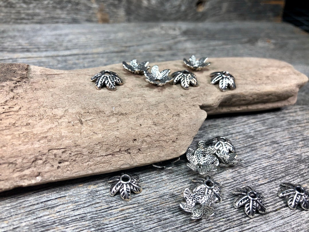 Leaf Bead Cap Antique Silver 10x5mm 2mm Hole - Etsy