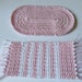 Miniature Handmade Crochet Rug- Pink/ White Rug Set (2) Dollhouse Rug ...
