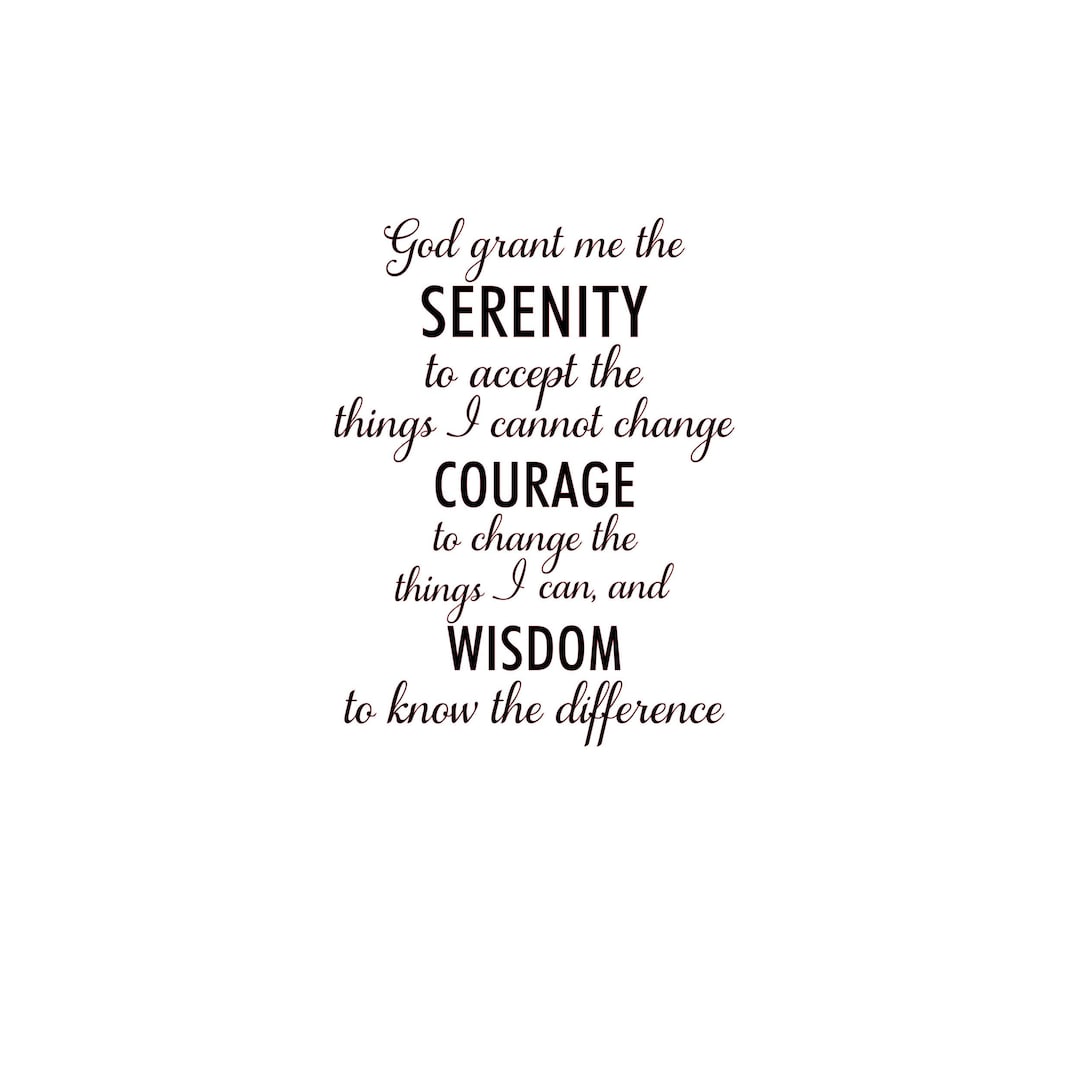 Serenity Prayer Svg; Quote Svg; Cricut File; Silhouette File; Christian ...