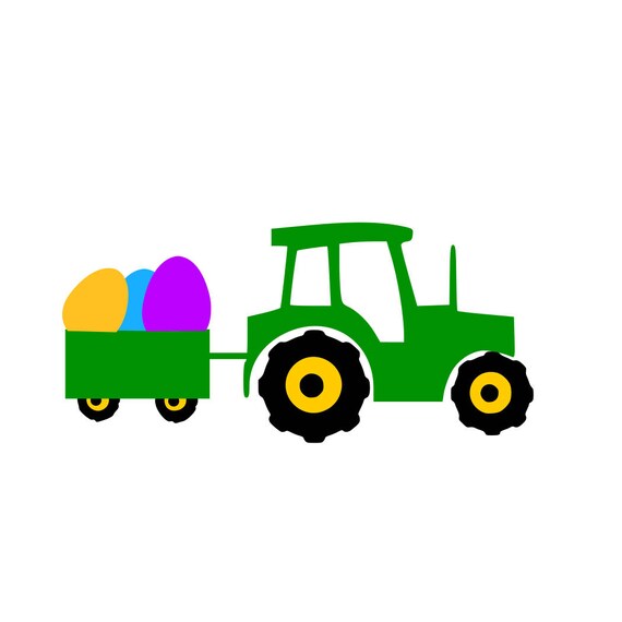 Tractor Svg Easter Tractor Svg Egg in Trailer Svg Easter | Etsy Australia