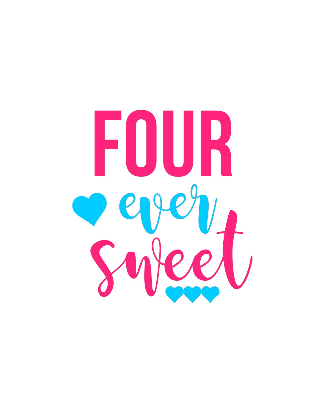 Four Year Old Birthday Svg; Four Ever Sweet Svg; Birthday Svg ...