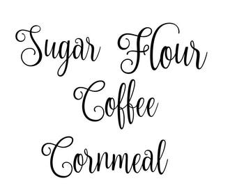 Kitchen Canister Labels Svg Flour Banister Svg Dry Goods - Etsy