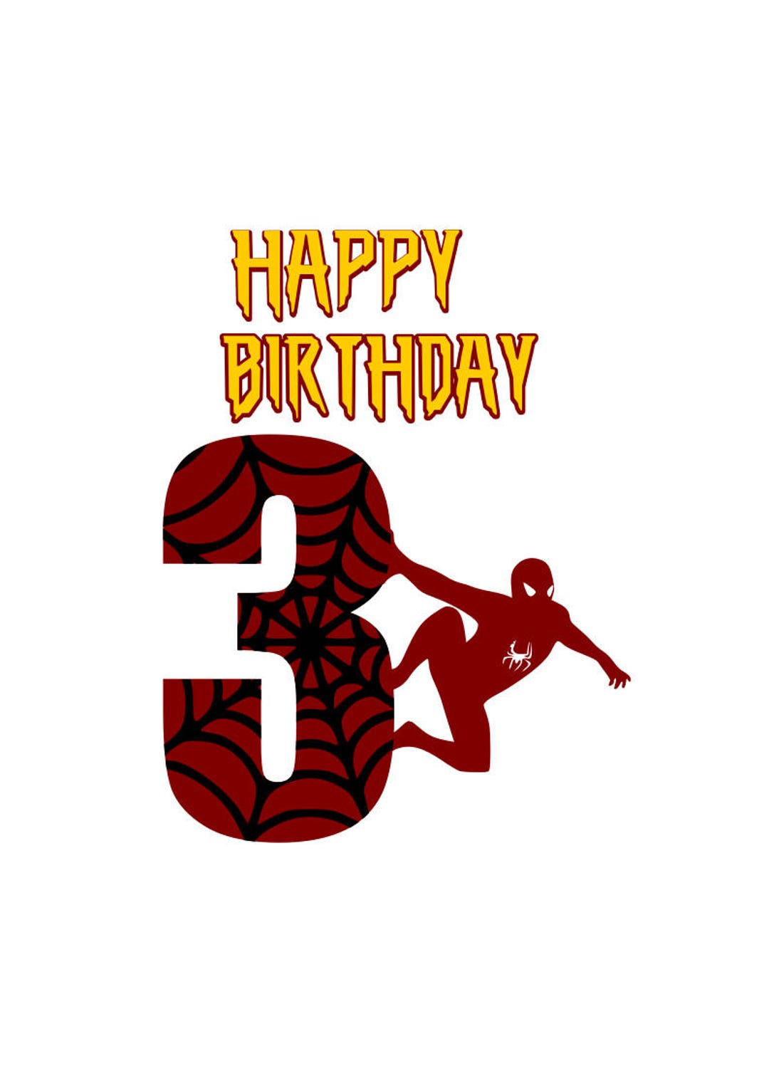 Happy Birthday 3 Yr Old Svg; Svg File; Png File; Dxf File; Jpeg File ...