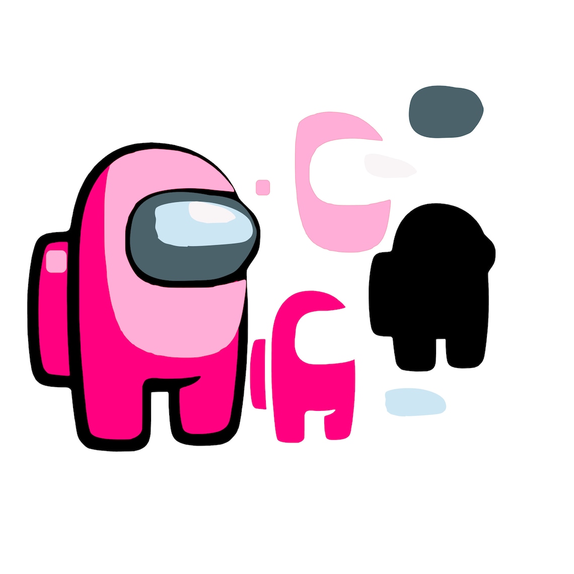 Pastel pink among us logo - polkeye