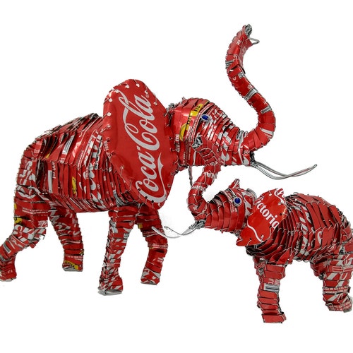 Recycled Elephant Tin Can Model medium - Etsy