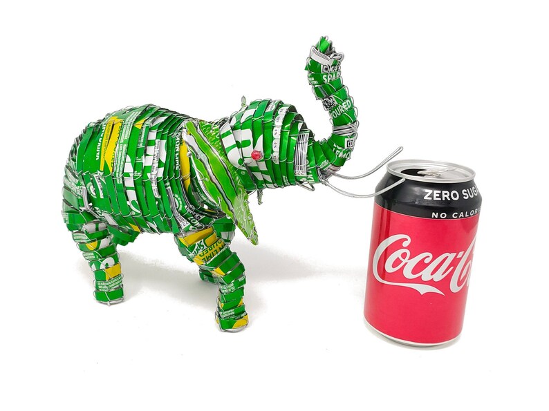 Recycled Elephant Tin Can Model medium - Etsy