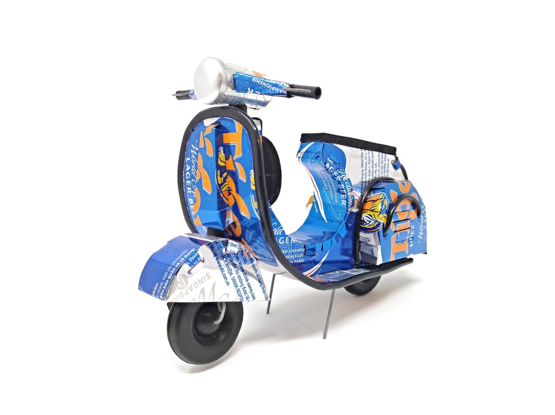 Recycled Tin Can Model - Tiger Beer Vespa Scooter - Etsy