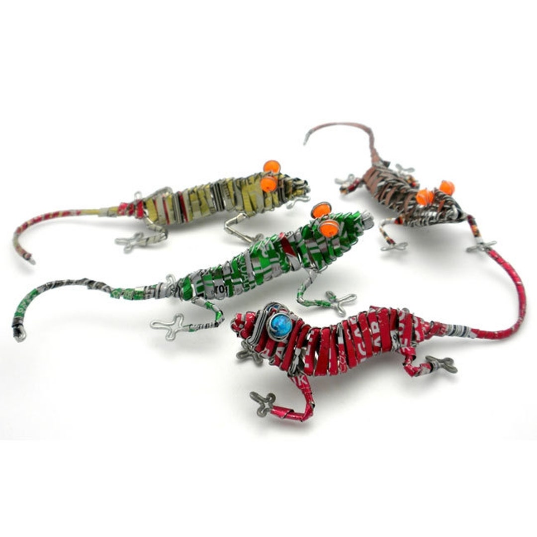 Baby Gecko Recycled Tin Can Lizard - Etsy UK