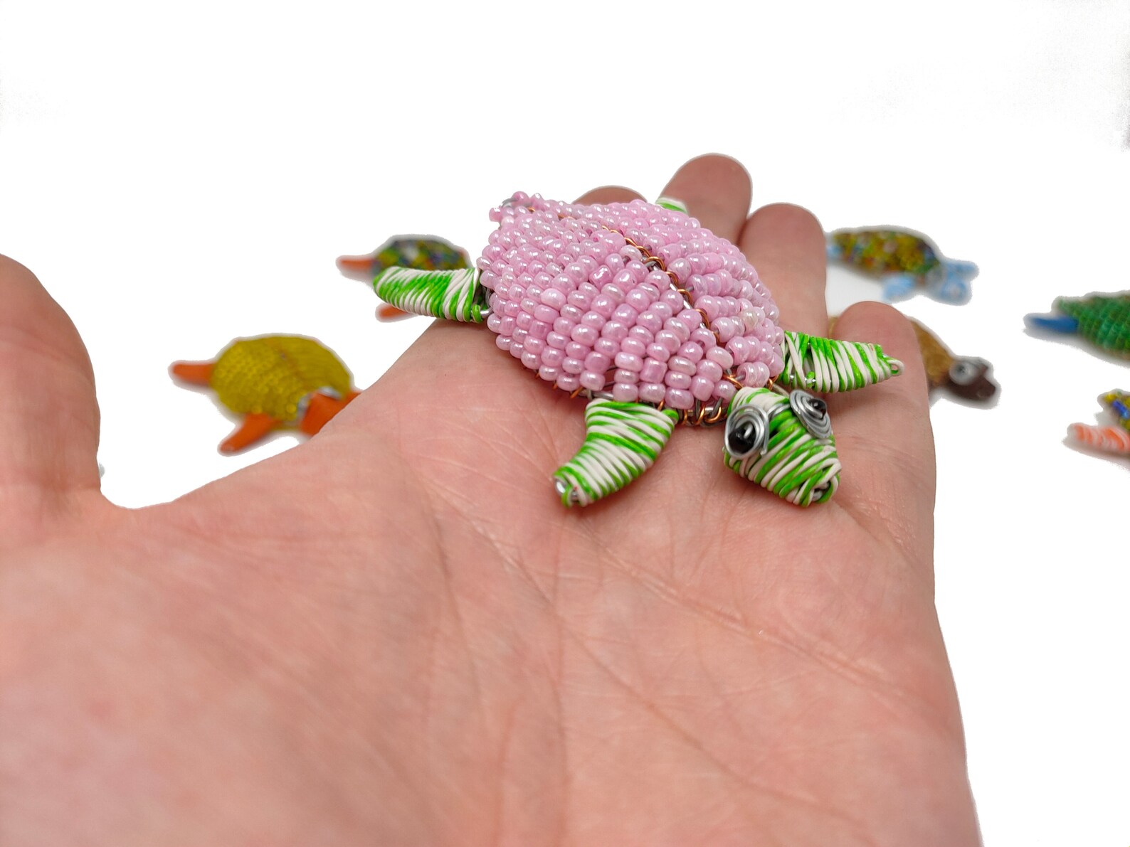 Beaded Wire Baby Turtle - Etsy UK