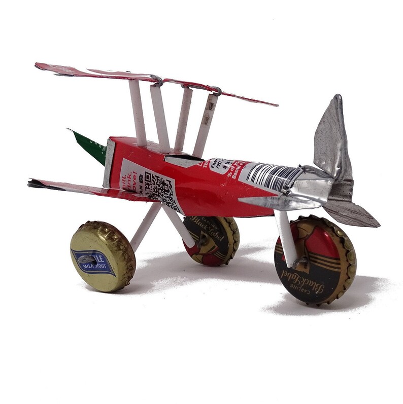 Recycled Mini Bi-plane Tin Can Model - Etsy UK