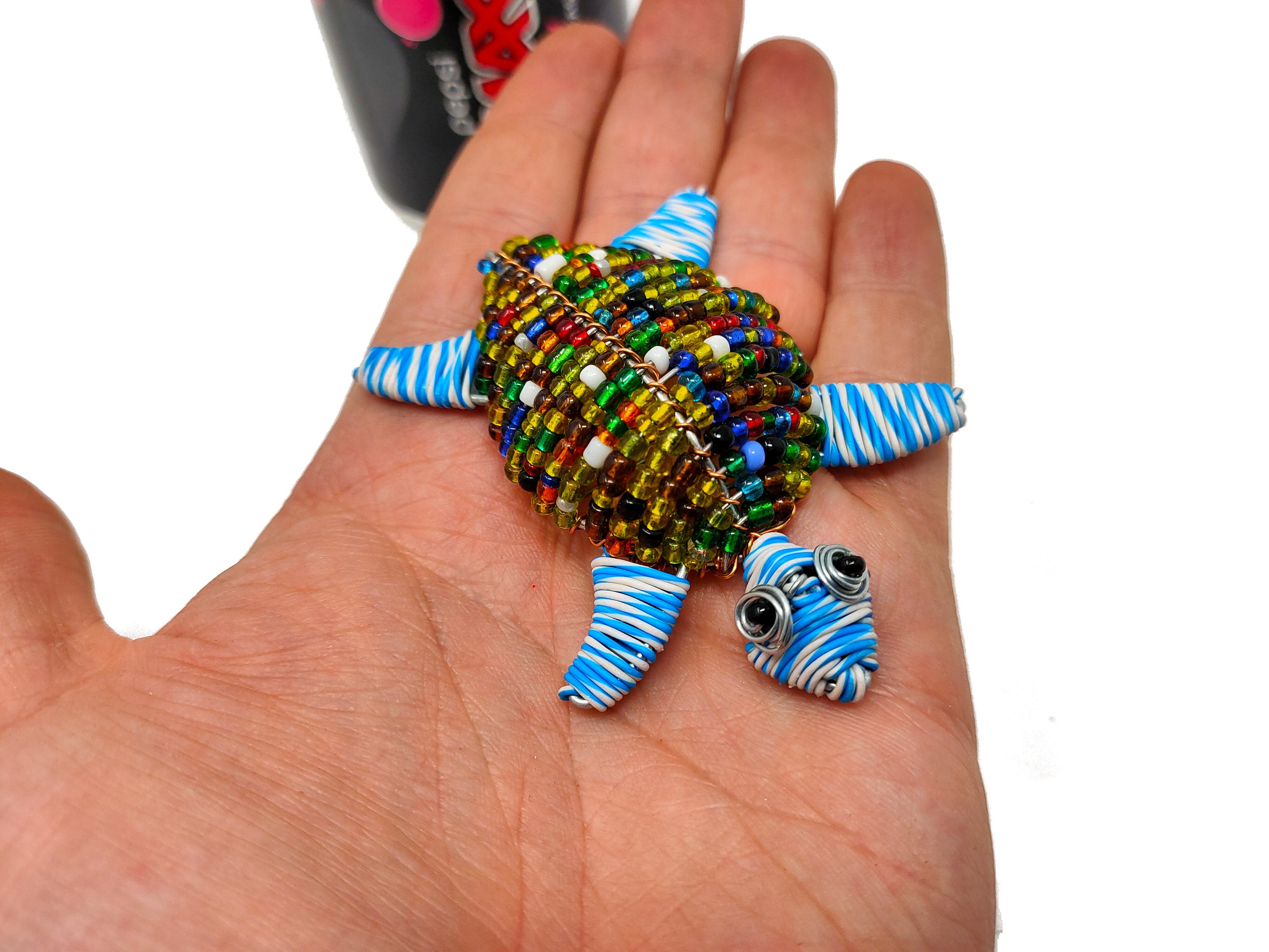 Beaded Wire Baby Turtle - Etsy UK