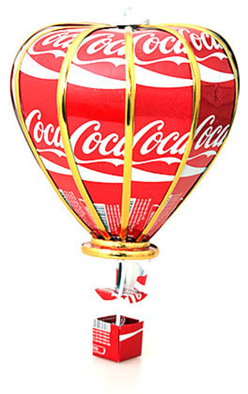 Recycled Tin Can Coke Coca Cola Hot Air Balloon Model Etsy