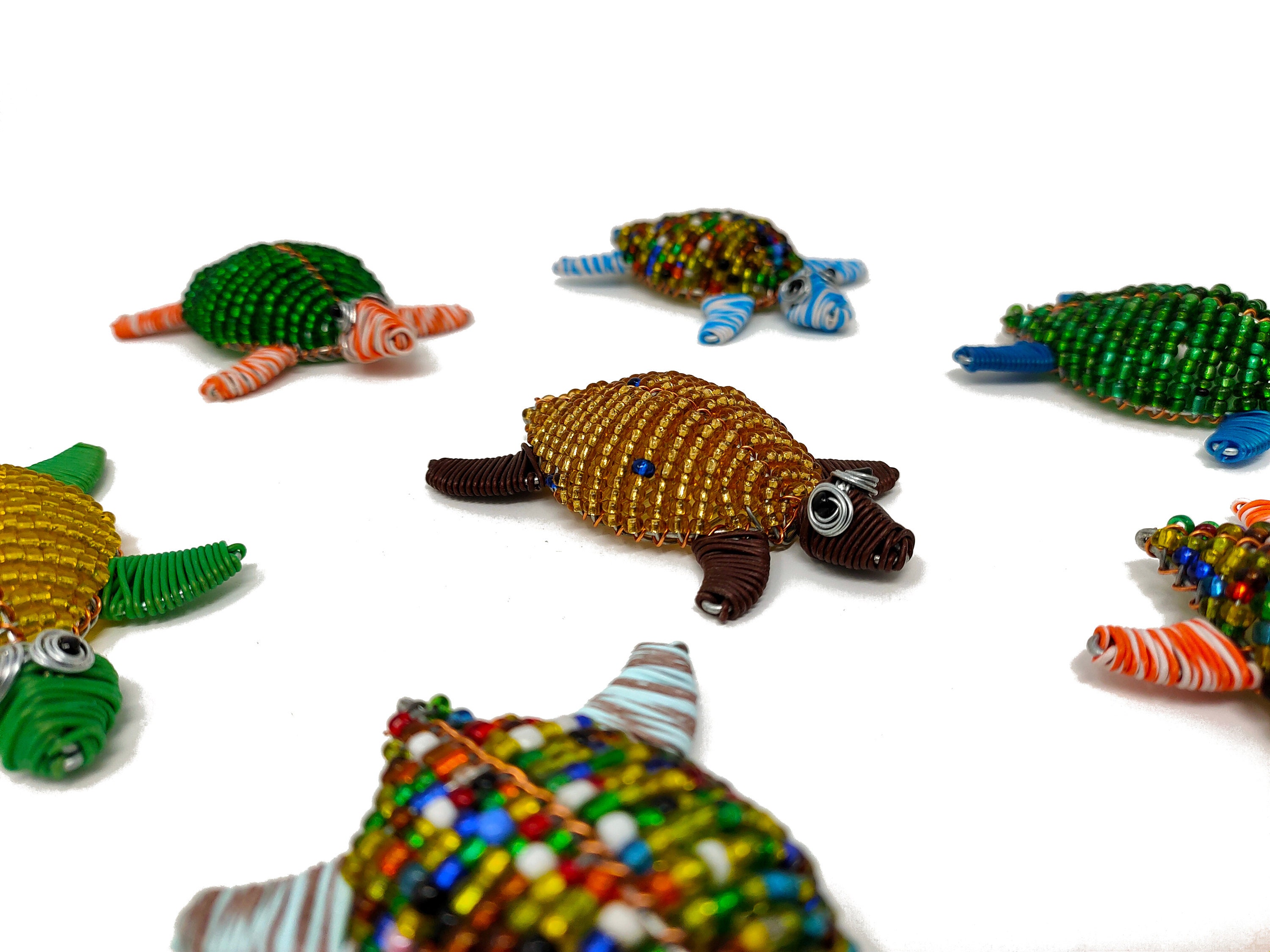 Beaded Wire Baby Turtle - Etsy UK