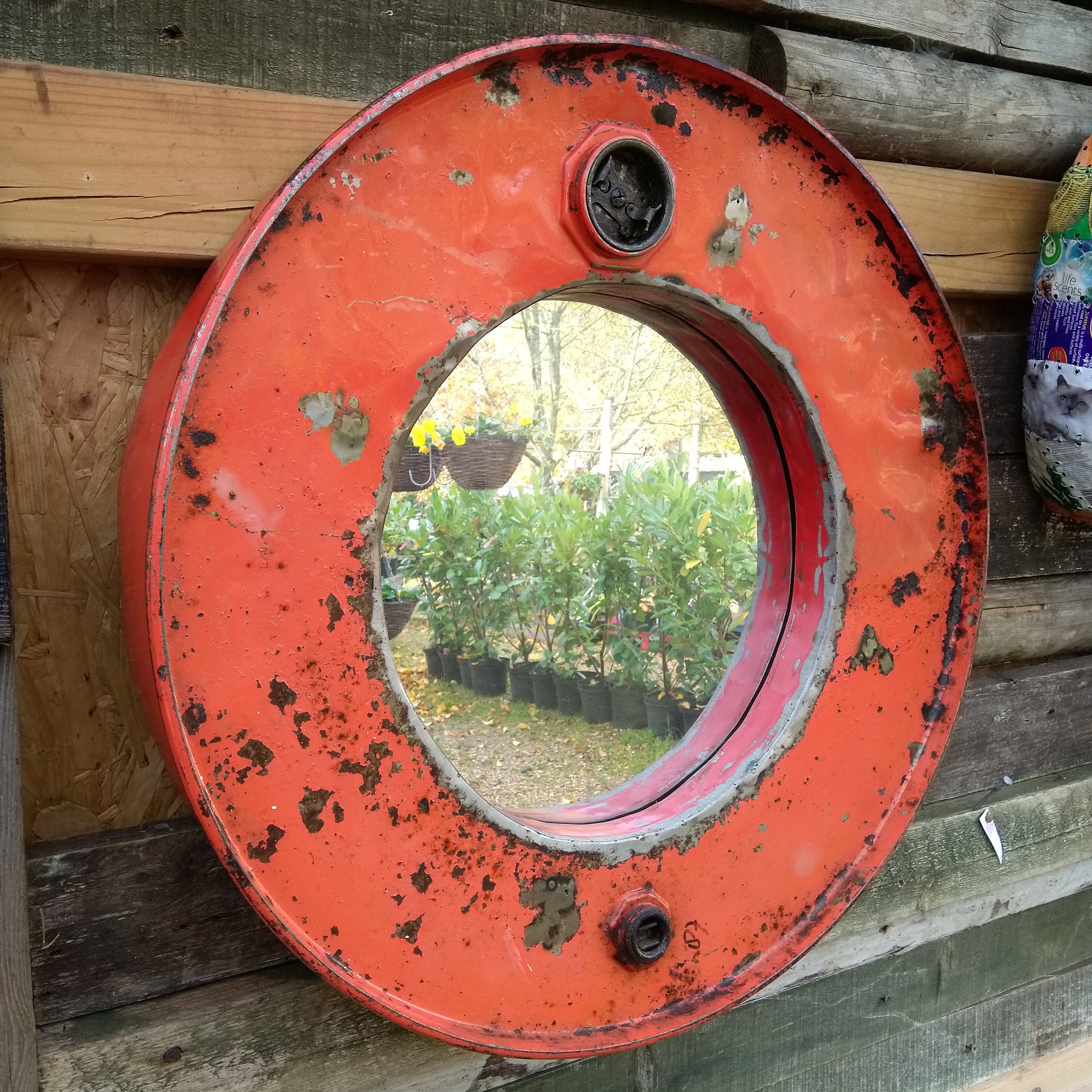 Large Oil Drum Mirror - Reclaimed / Recycled - Etsy UK