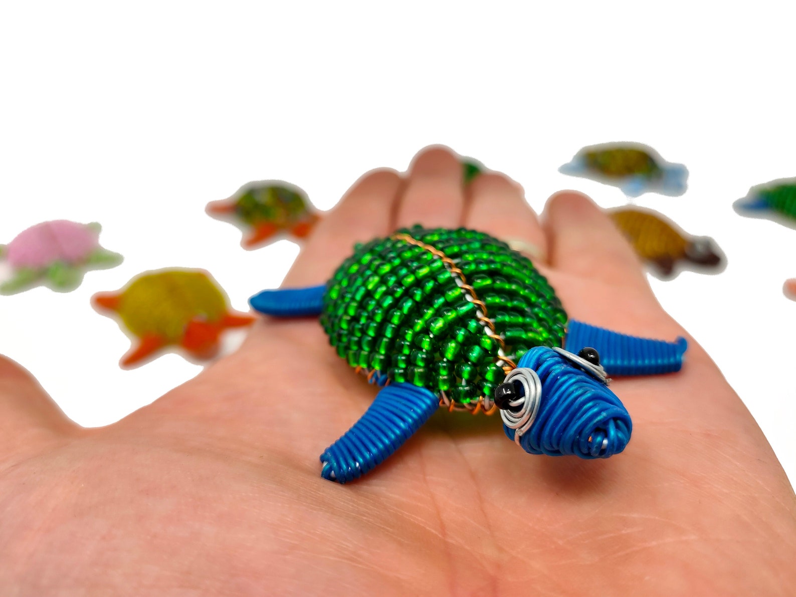 Beaded Wire Baby Turtle - Etsy UK