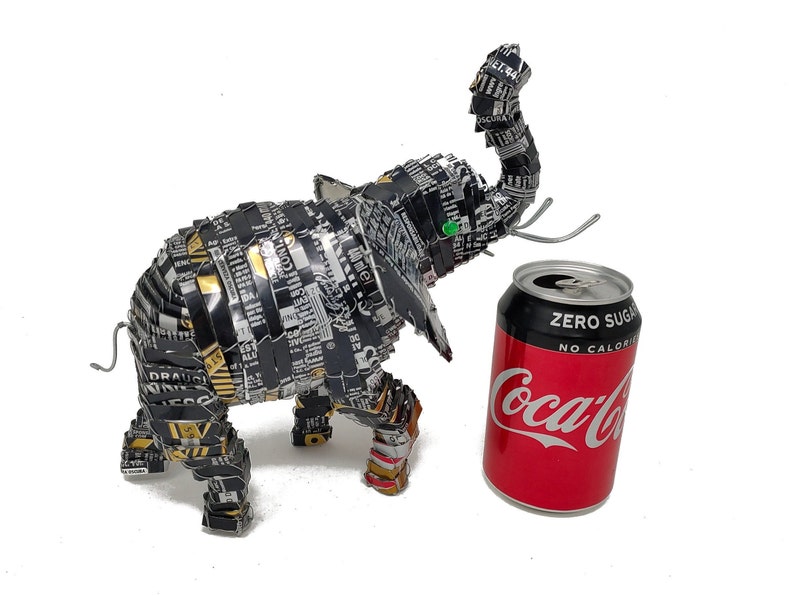 Recycled Elephant Tin Can Model medium - Etsy