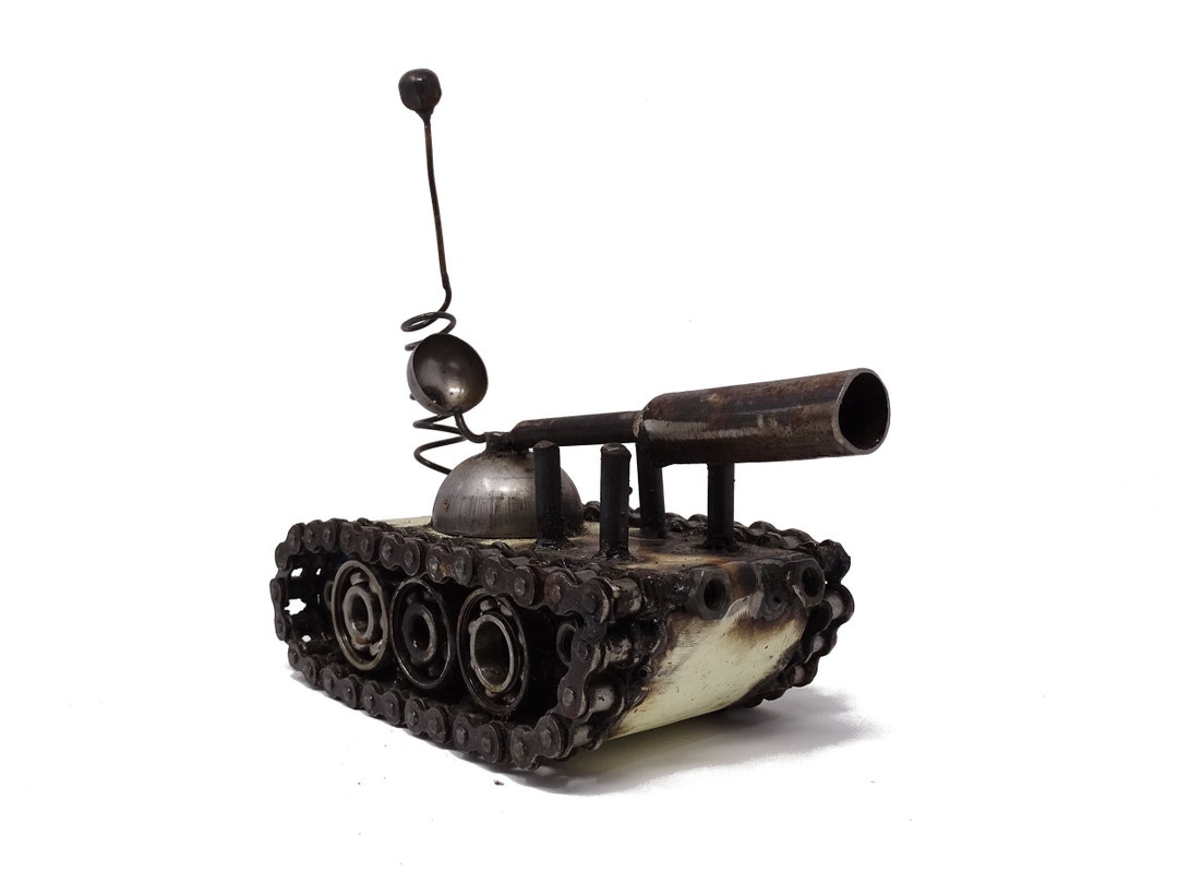 Scrap Metal Tank Sculpture - Etsy
